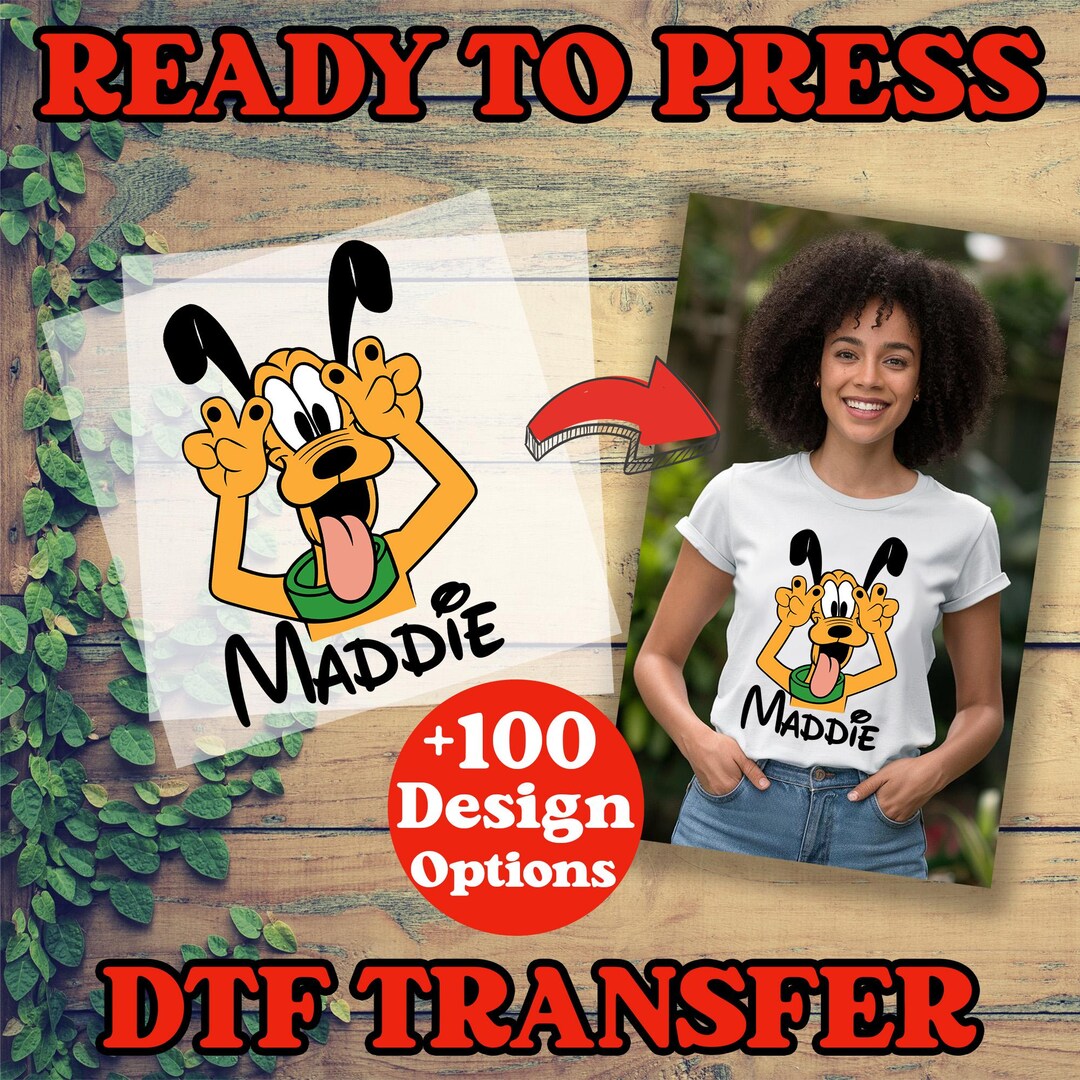 Custom Pluto DTF Print, Disney Pluto DTF Transfer, Pluto Dog DTF Print, Custom Disney Dtf, Ready ...