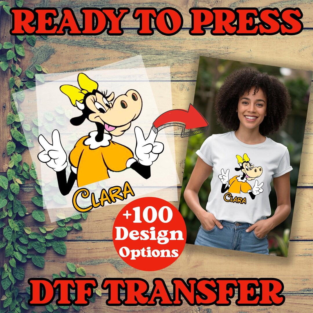 Clarabelle Cow DTF Print, Disney Clarabelle Cow DTF Transfer Print ...