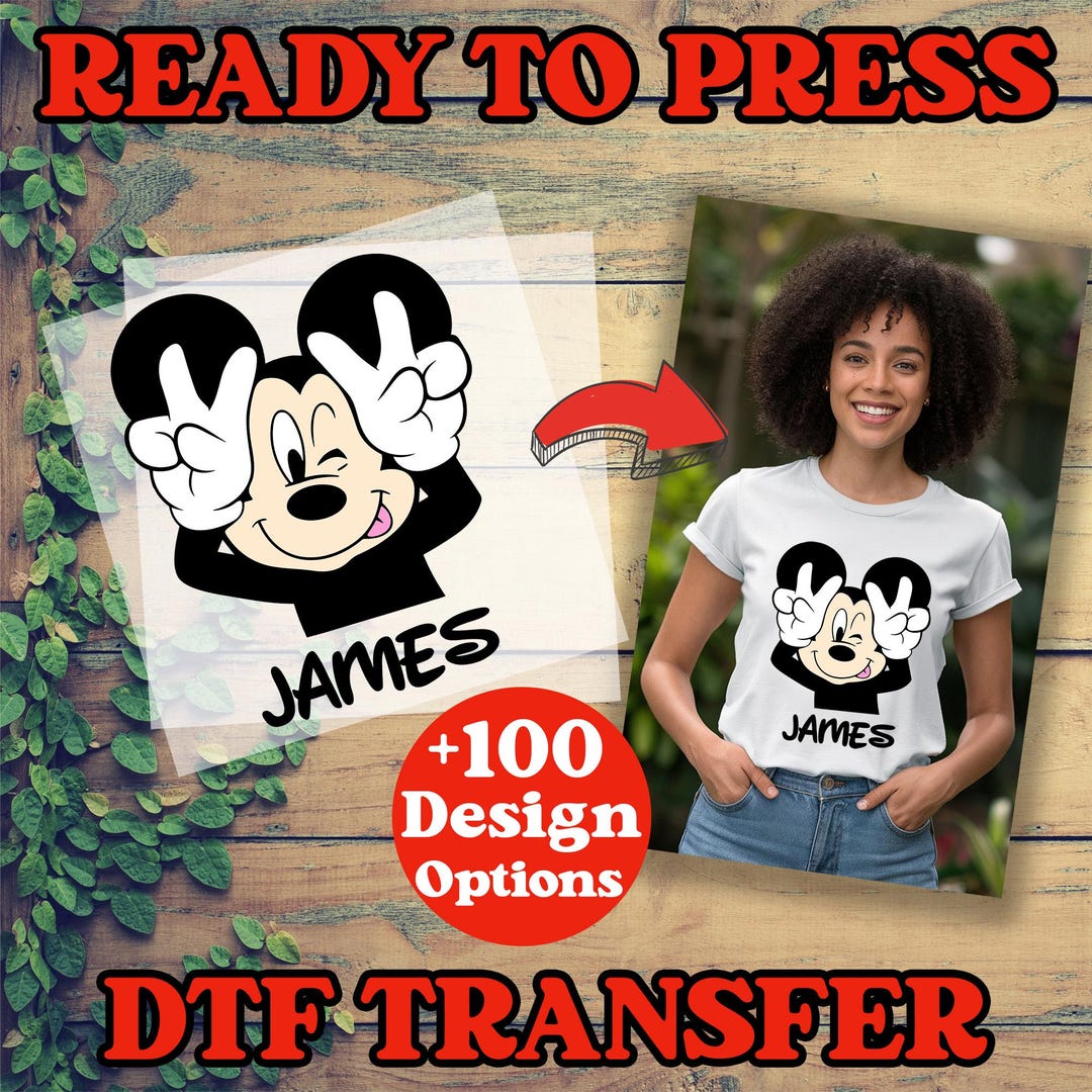 Mickey Mouse DTF, Disney Mickey DTF Transfer, Custom Mickey Mouse Dtf ...