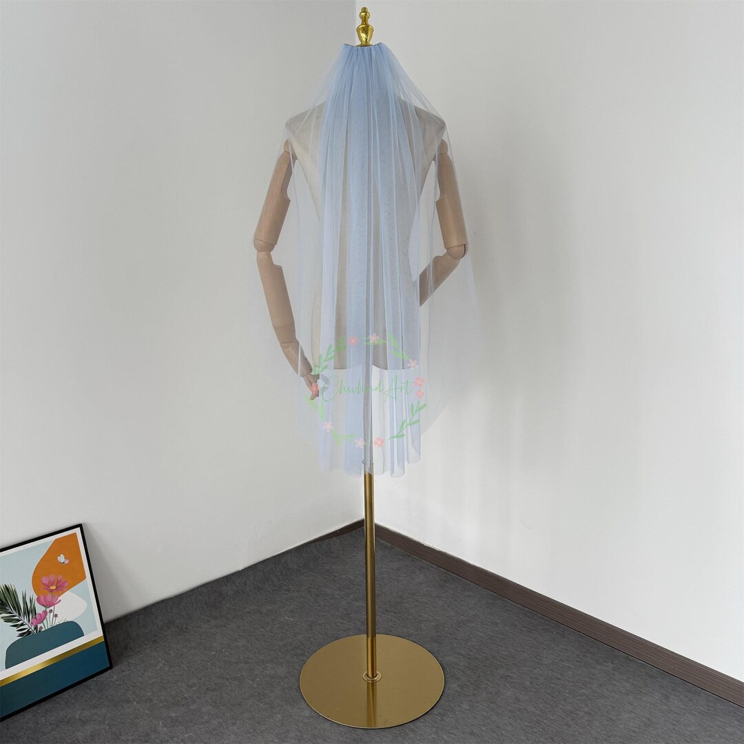 Minimalist Tulle Veils for Wedding Baby Blue Veils Bridal Veils Blue ...