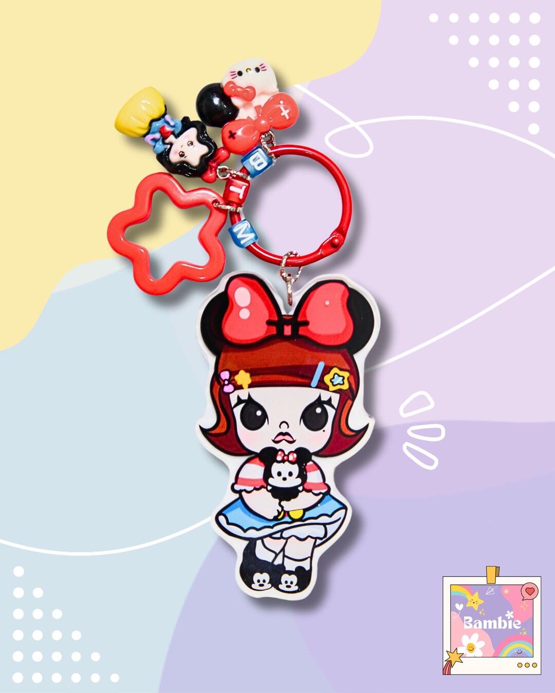 Popmart Molly X Mickey Mouse Acrylic Keychain - Etsy