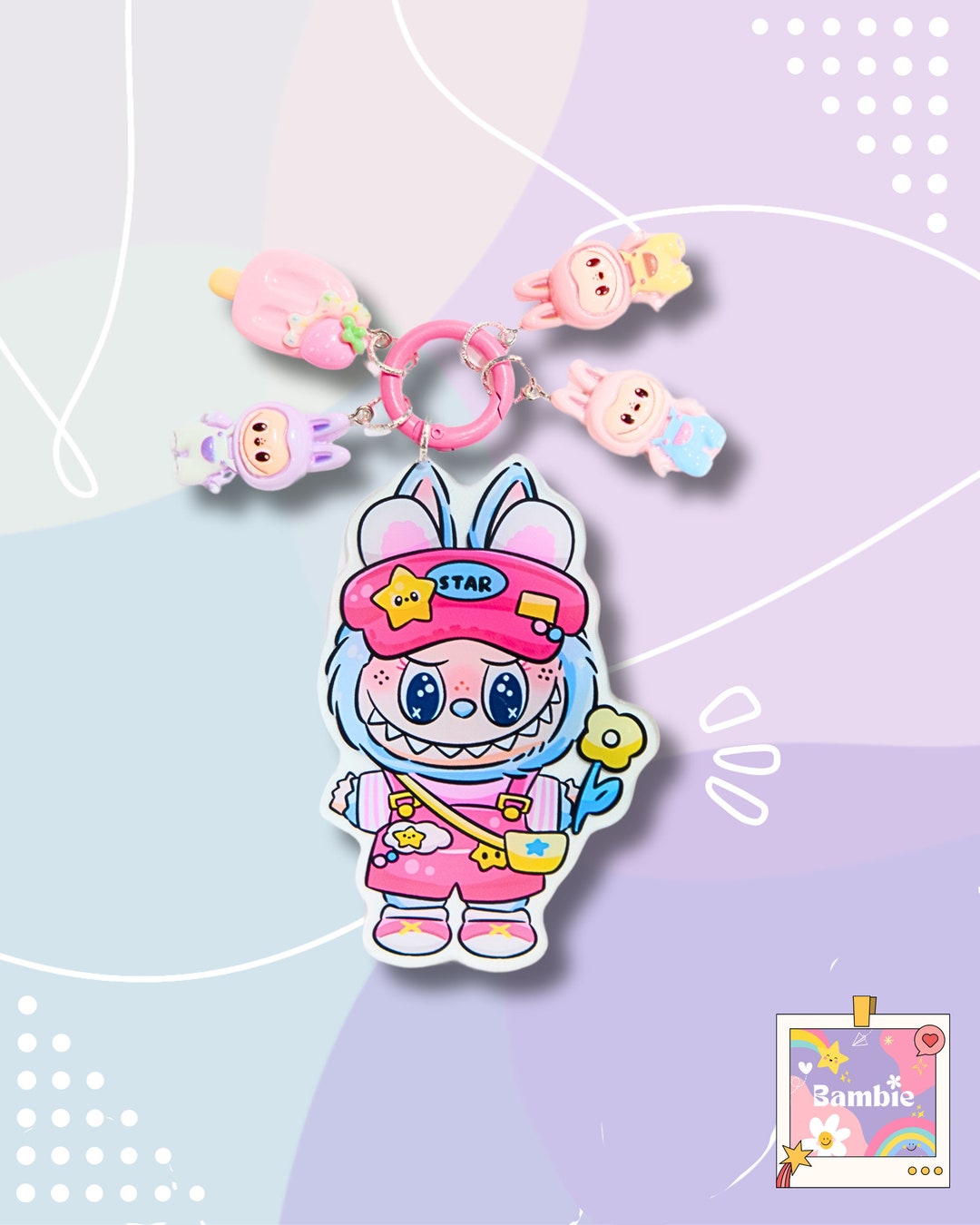 Popmart Labubu Lucky Star Acrylic Keychain - Etsy
