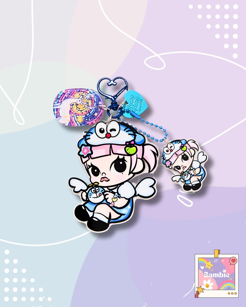 Popmart Molly X Doraemon Acrylic Keychain - Etsy
