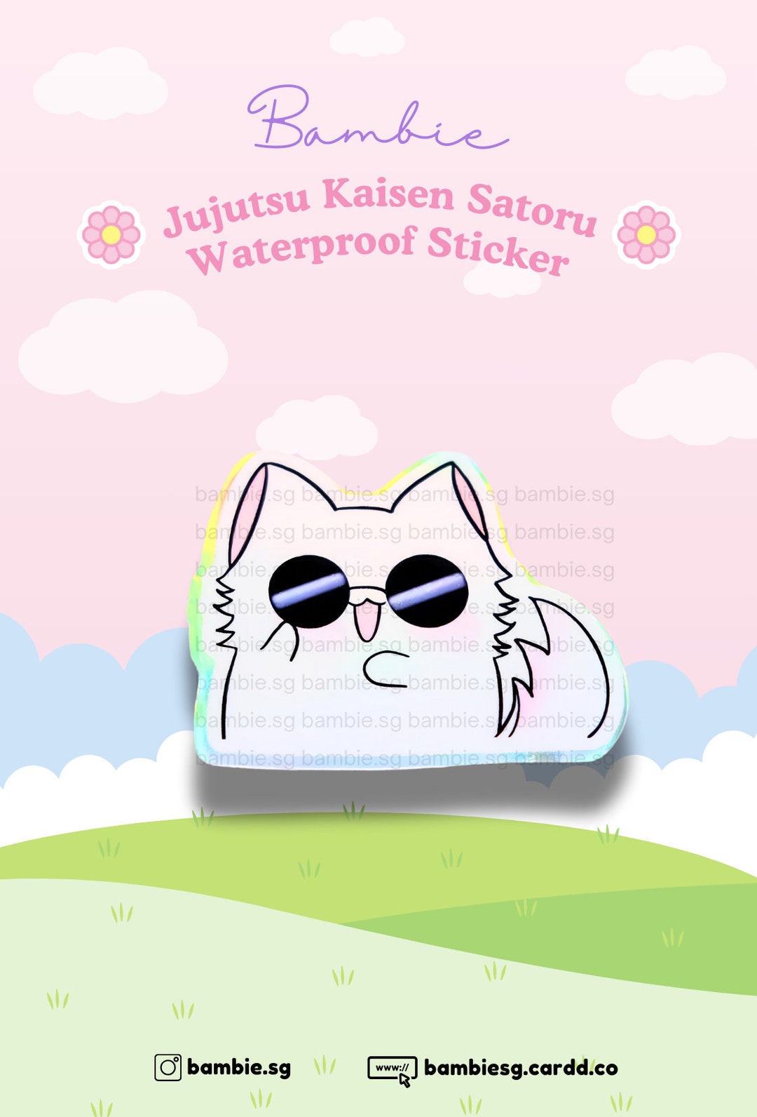 Jujutsu Kaisen Gojo Cat Fanart Sticker - Etsy
