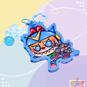 Popmart Labubu blue Shaker Acrylic Keychain - Etsy