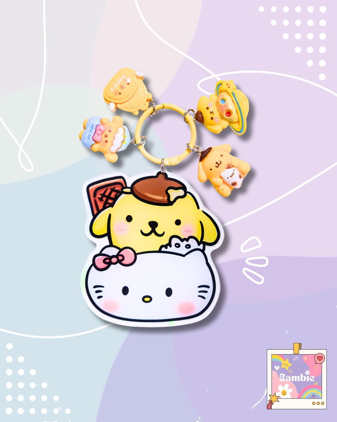 Pompompurin X Kitty Keychain - Etsy