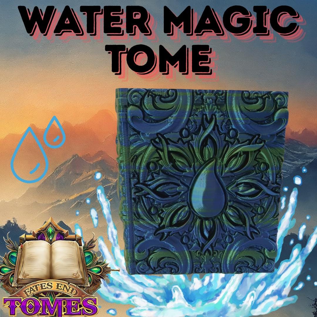 Water Magic Tomes | 3D Printed - Etsy
