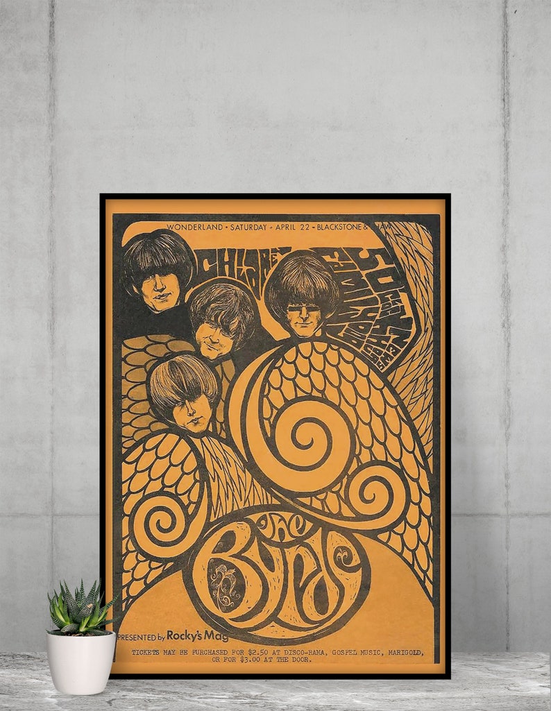 The Byrds 1967 Fresno, CA Concert Handbill. Rare Poster, Vintage Poster ...