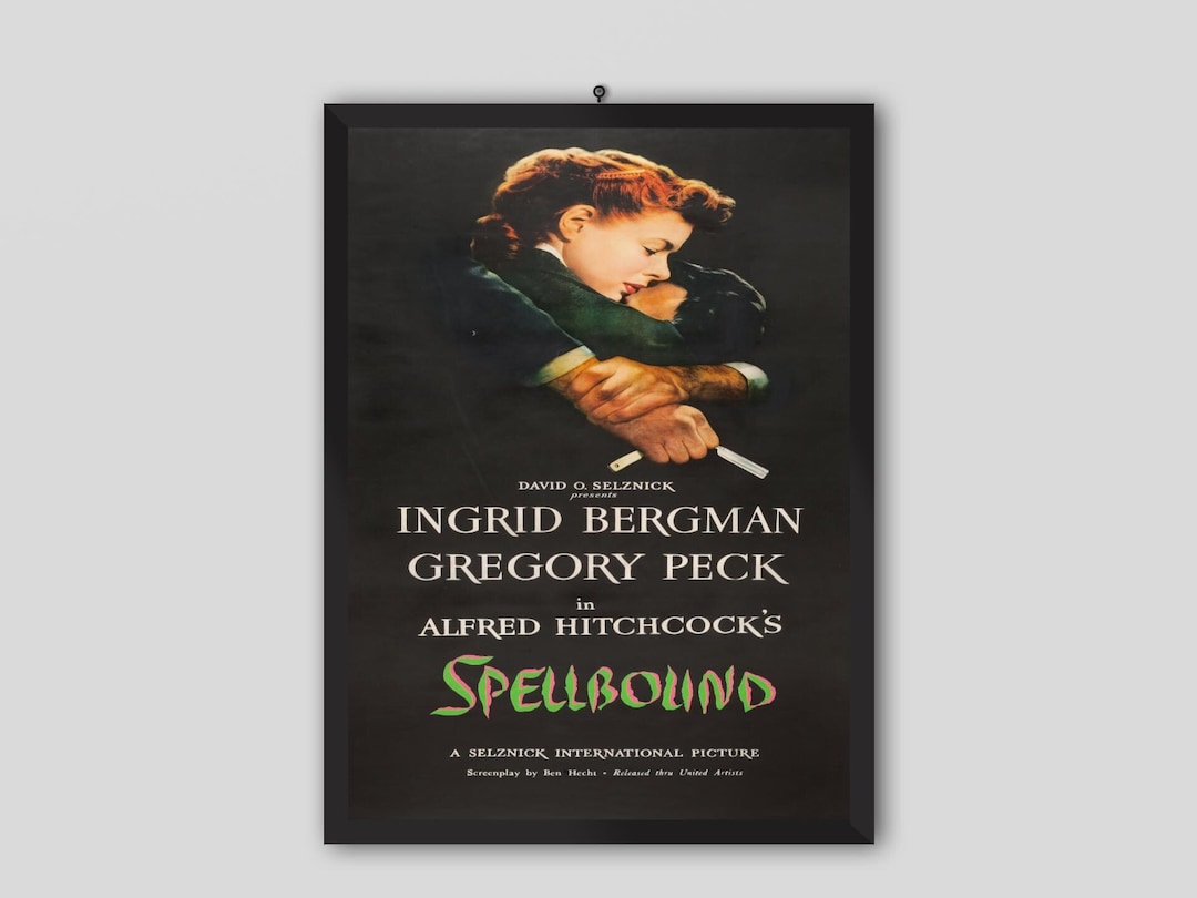 Spellbound 1955 Vintage Movie Poster. Alfred Hitchcock Movie. Ingrid ...