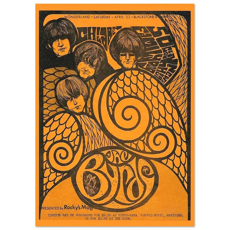 The Byrds 1967 Fresno, CA Concert Handbill. Rare Poster, Vintage Poster ...