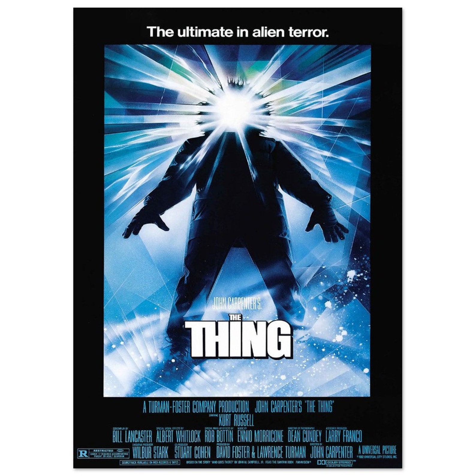 The Thing 1982 Movie Poster. John Carpenter Movie. Kurt Russell ...