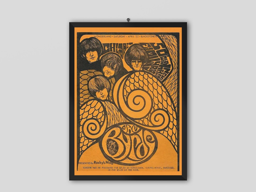 The Byrds 1967 Fresno, CA Concert Handbill. Rare Poster, Vintage Poster ...