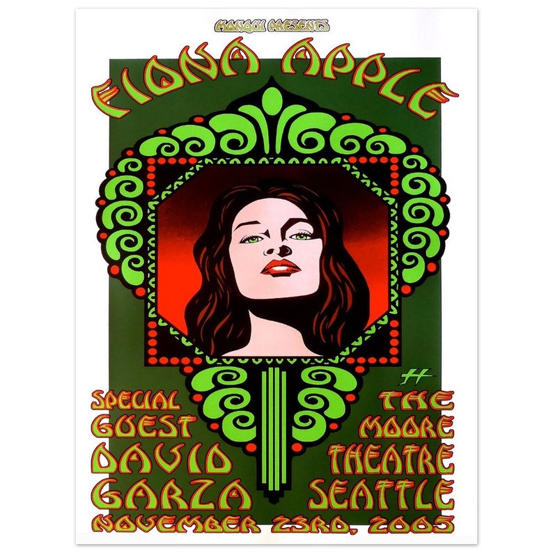 Fiona Apple Seattle Tour 2005 Poster. With David Garza. Rare Poster ...
