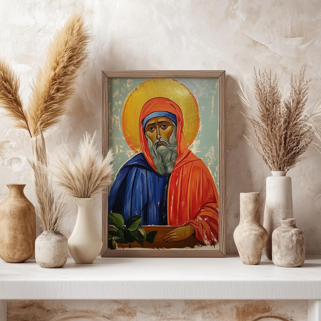 Saint Anthony Icon: Christian Orthodox Byzantine Art (digital Print) - Etsy
