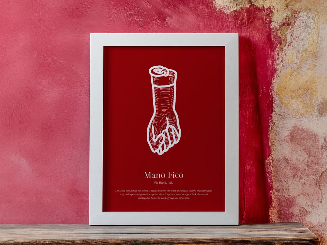 Mano Fico Art Print, Fig Hand Symbol, Italian Protection Decor, Anti ...