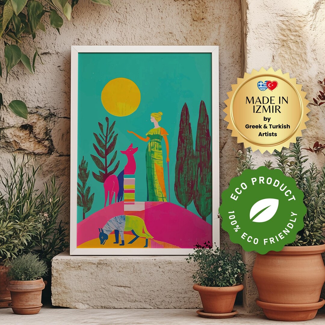 Artemis, Greek Goddess Digital Print, Modern Pop Art Greek Mythology ...