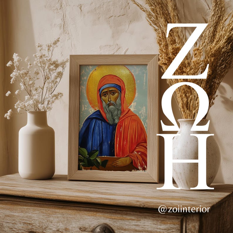 Saint Anthony Icon: Christian Orthodox Byzantine Art (digital Print) - Etsy