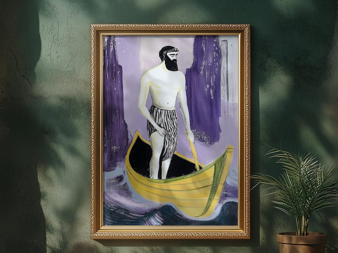 Charon Greek Ferryman Digital Print, Mythological Underworld Art ...