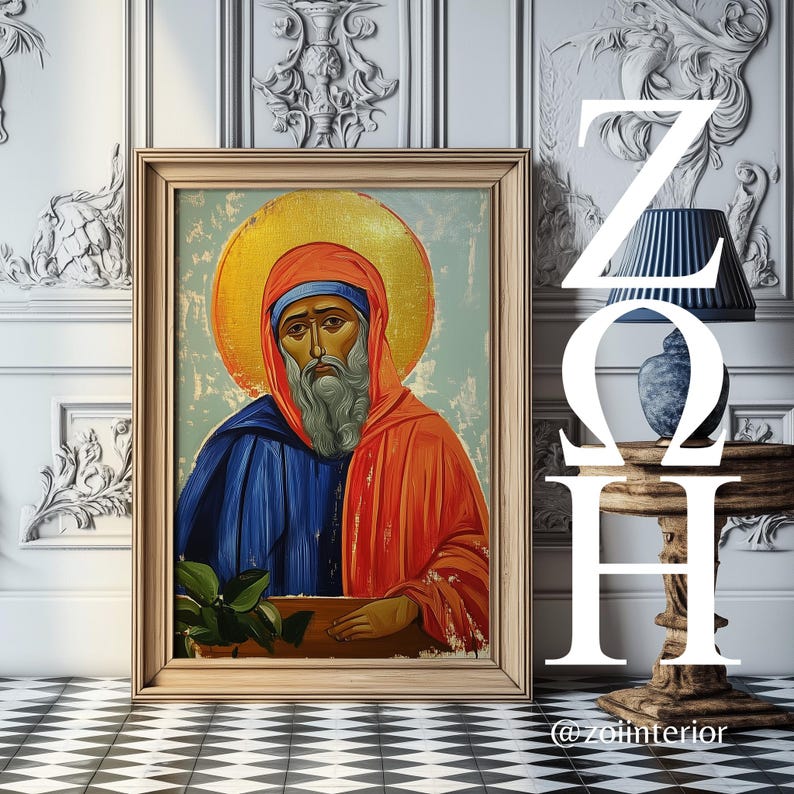 Saint Anthony Icon: Christian Orthodox Byzantine Art (digital Print) - Etsy