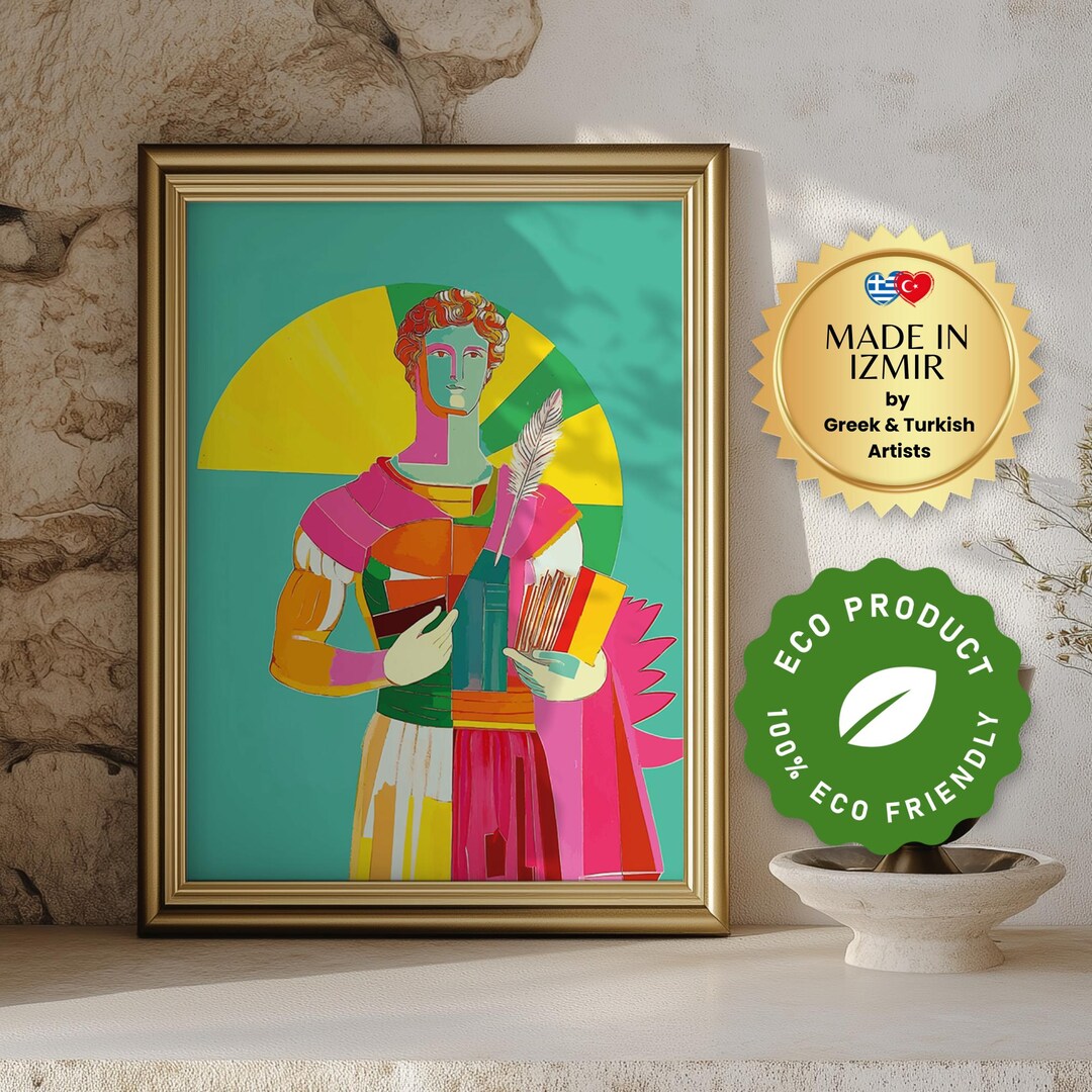 Apollo Pop Art Print: Colorful Greek God Mythology Poster (digital ...