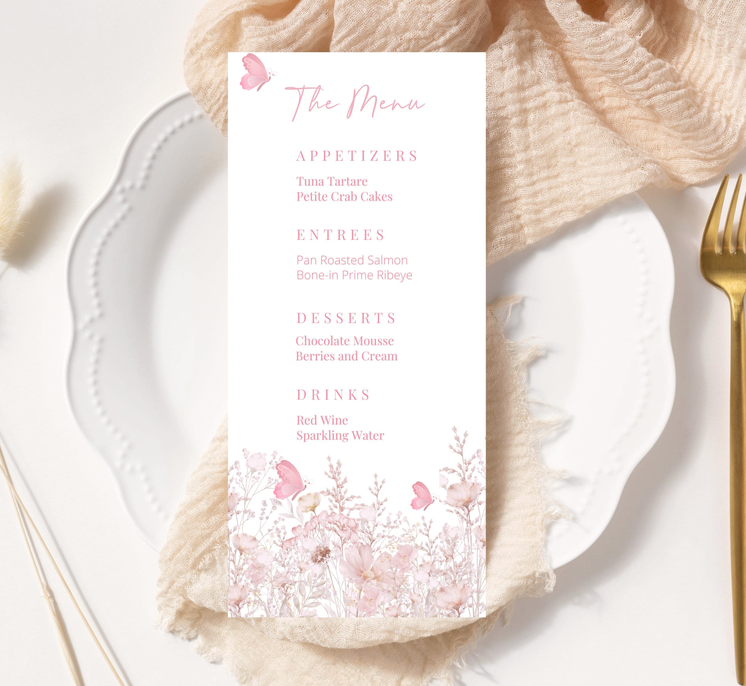 Editable Baby in Bloom Menu Sign, Wildflowers Baby Shower Menu Poster ...