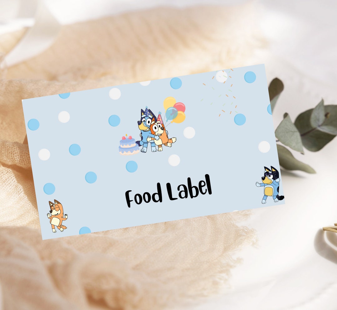 Editable Bluey Boy Food Labels, Bluey Party Supplies Label Bluey Party ...