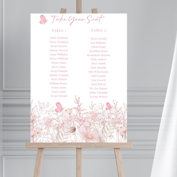 Seating Chart Baby in Bloom - Etsy