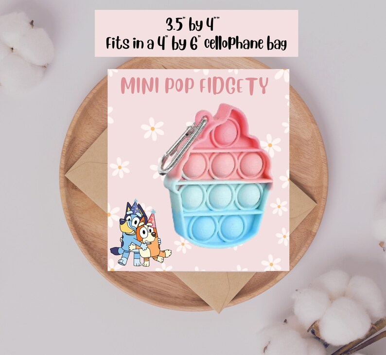 Pop Fidgety Bluey Party Favors for Gift Party Blue Dog Theme Girls ...