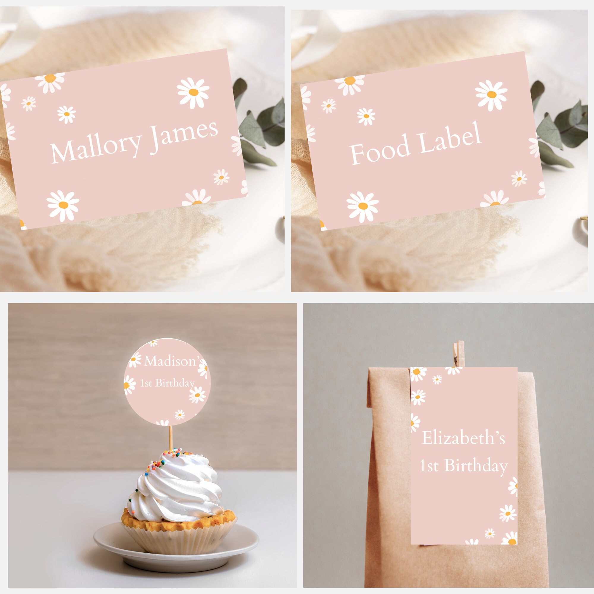 Editable Daisy First Birthday Bundle Kit, Isn't She Lovely Isn't She ...