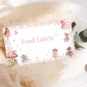 Editable Fairy Birthday Custom Food Labels Wildflower Garden Fairy ...