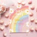 Editable Daisy Pastel Rainbow Birthday Party Invitation, Groovy Retro ...