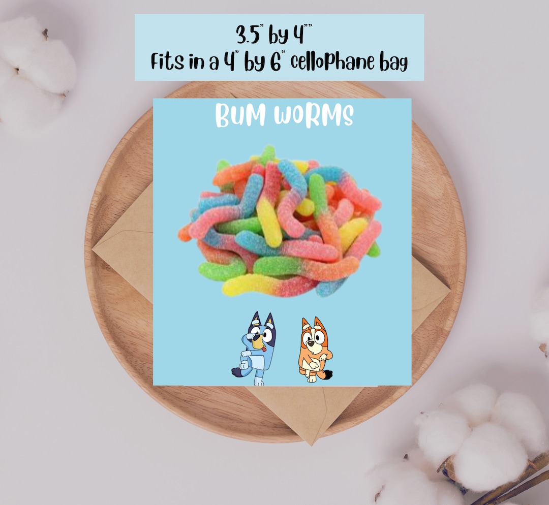 Bum Worms Bluey Party Favors for Gift Party Blue Dog Theme Boys ...