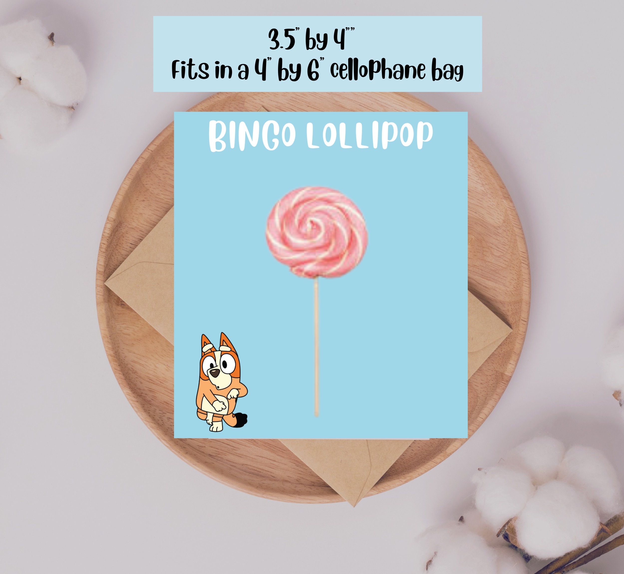 Bingo Lollipop Bluey Party Favors for Gift Party Blue Dog Theme Boys ...