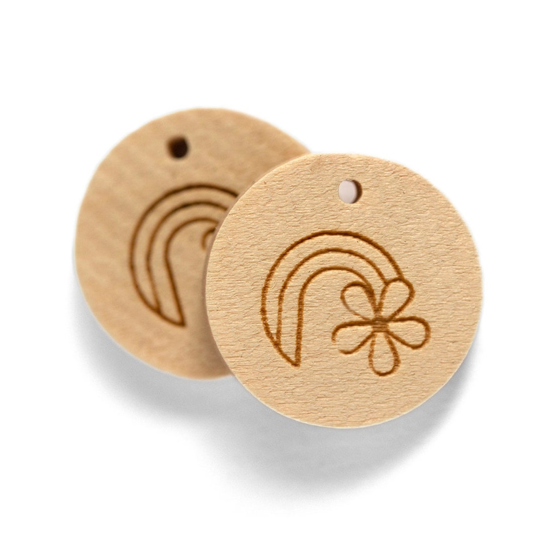 20mm Round Wooden Hang Labels Personalized With Your Logo in Colors 50 ...