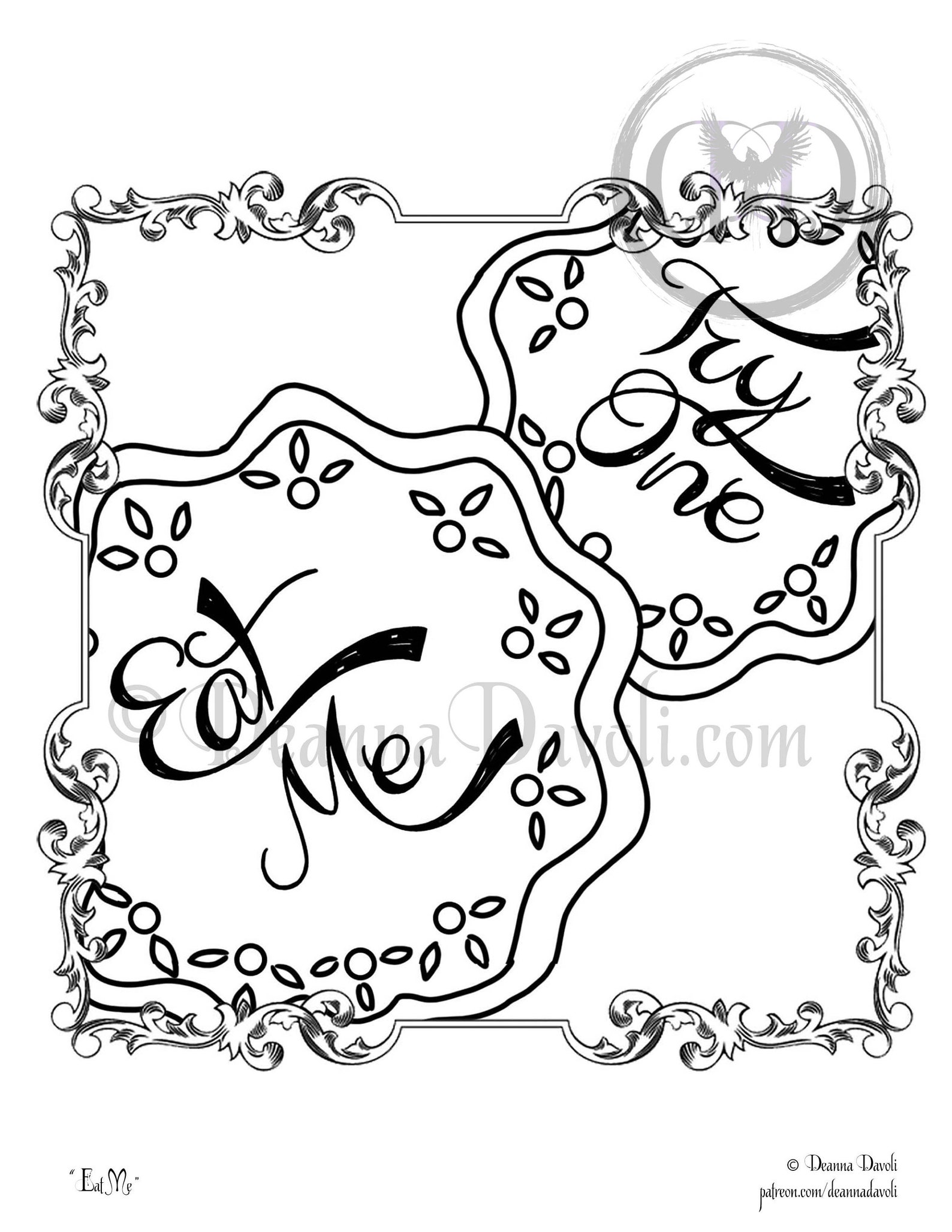 Alice in Wonderland Coloring Page / Eat Me / Printable / - Etsy