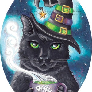 Black Cat Coloring Page Witch Cat Art Printable Coloring Page Animal ...