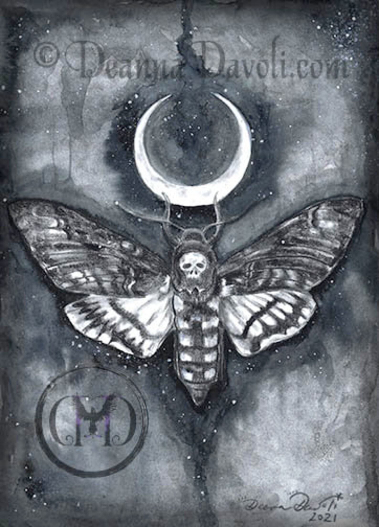 Death Moth Coloring Page / Moon Phase Printable / Digital - Etsy