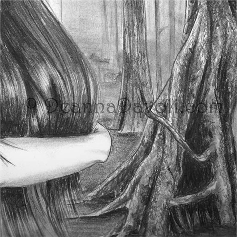 Ancient Dryad / Art Print / Tree Spirit / Pencil Drawing / - Etsy
