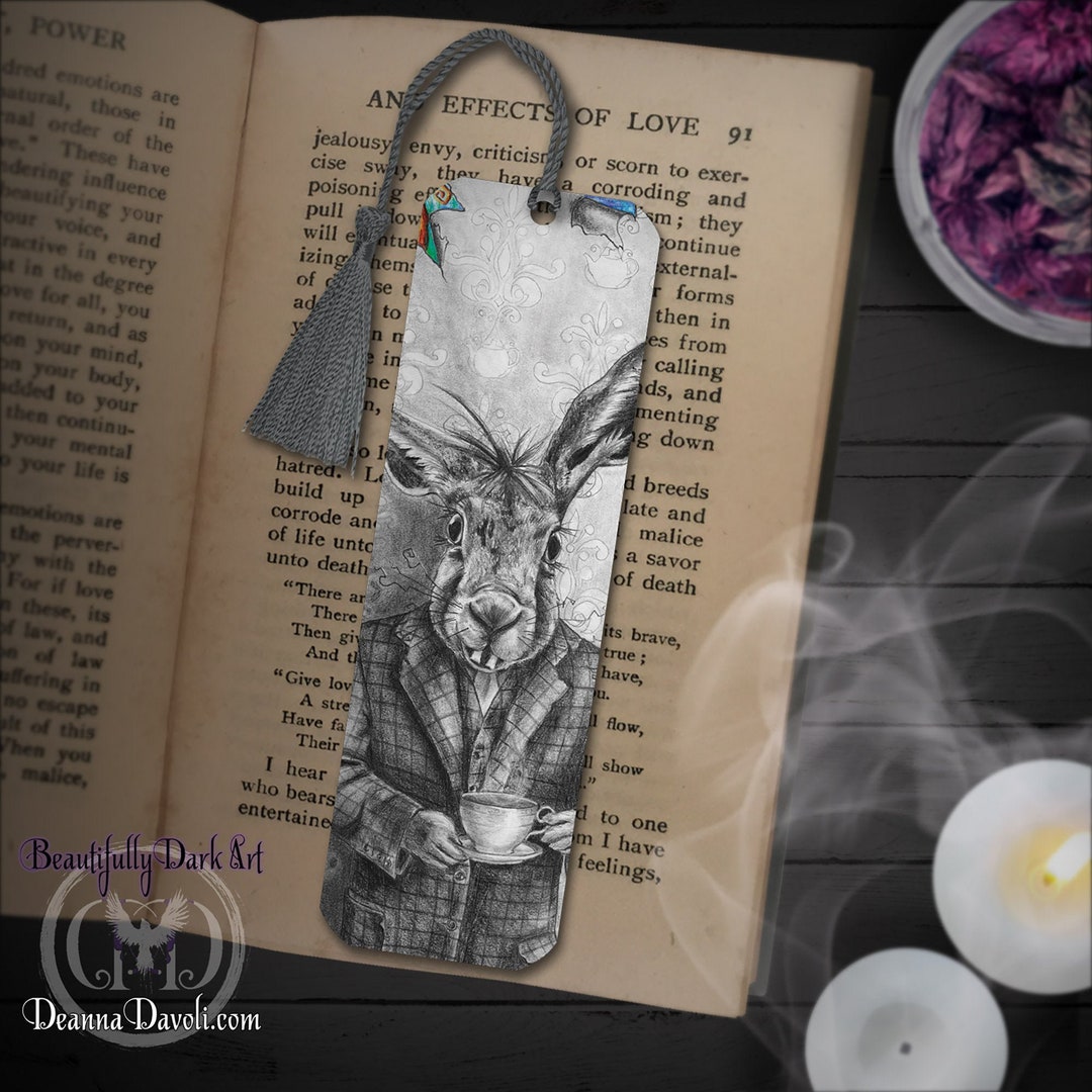 Alice in Wonderland Bookmark March Hare Bookmark Fantasy Art Gothic Art ...