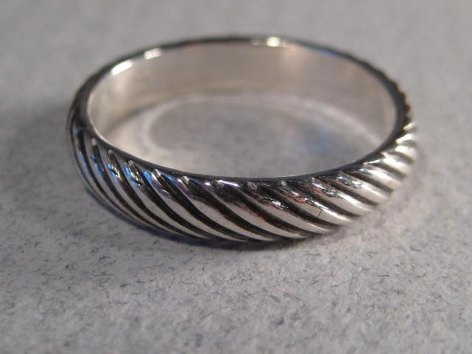 Band Ring... Diagonal Heavy Band.. Sterling Silver - Etsy