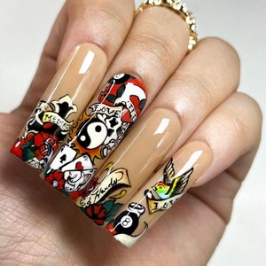 Ed Hardy Press on Nails - Etsy