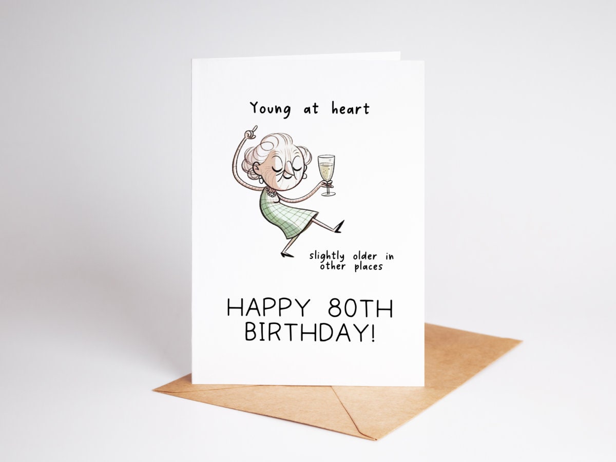 80th Birthday Card Last Minute Card Funny Birthday Card Card for 80 ...