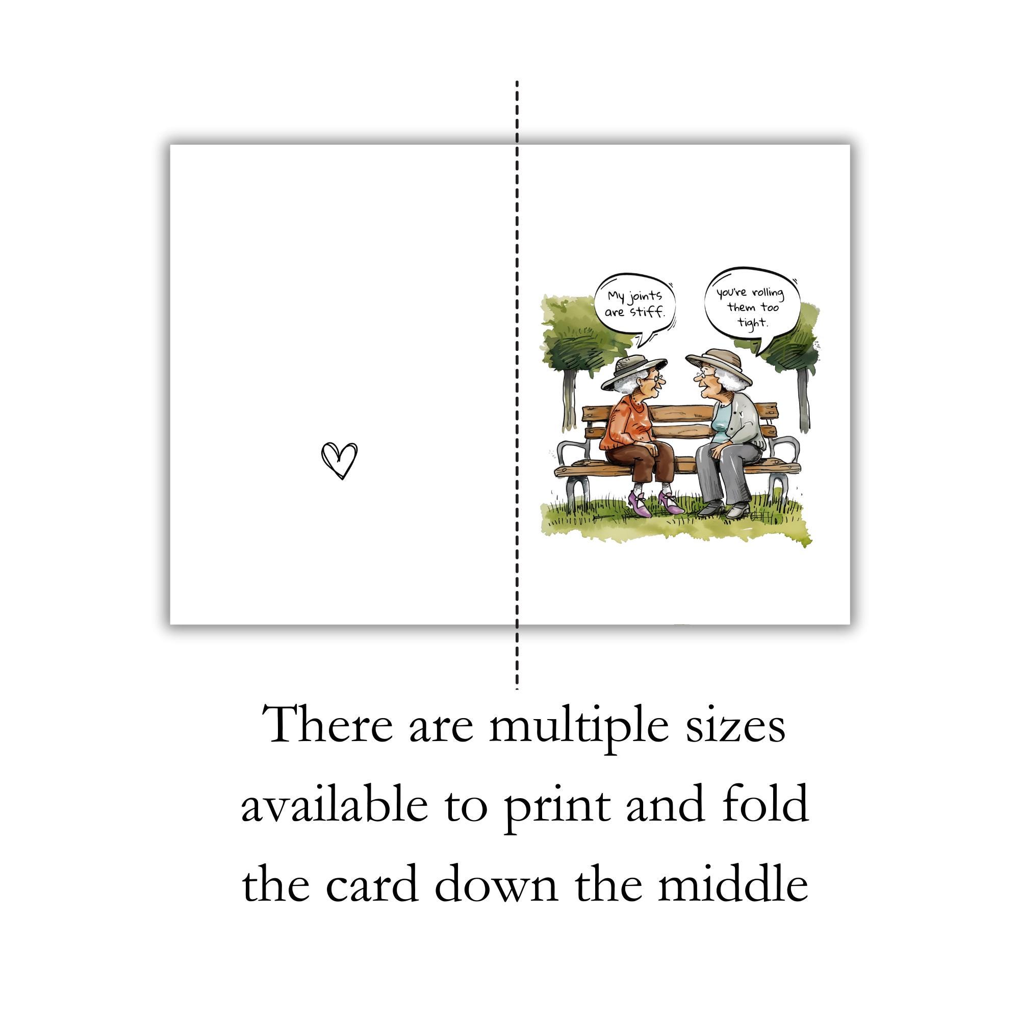Funny Old Age Card Printable Stiff Joints Birthday Joke Card for ...