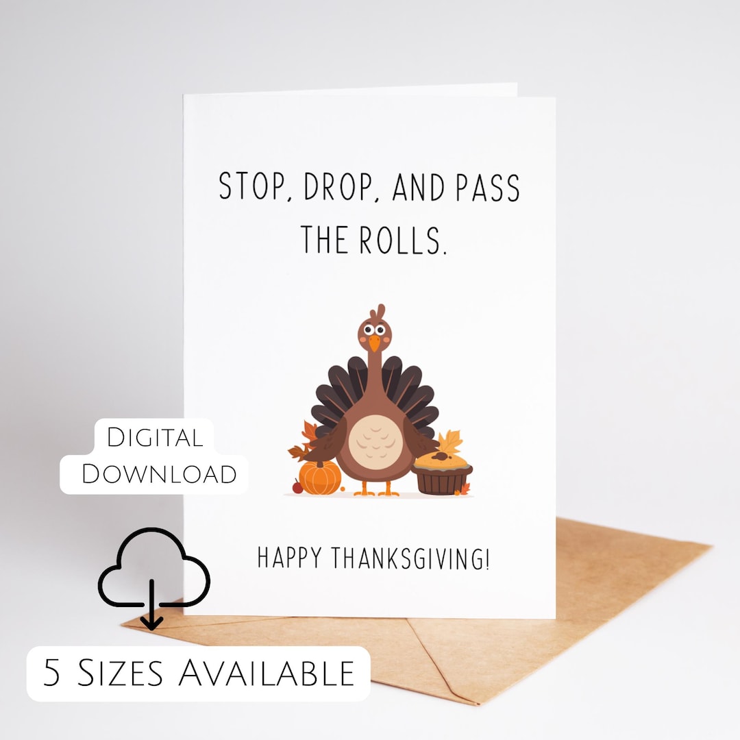 Turkey Thanksgiving Card Printable Funny Happy Thanksgiving Card Cute ...