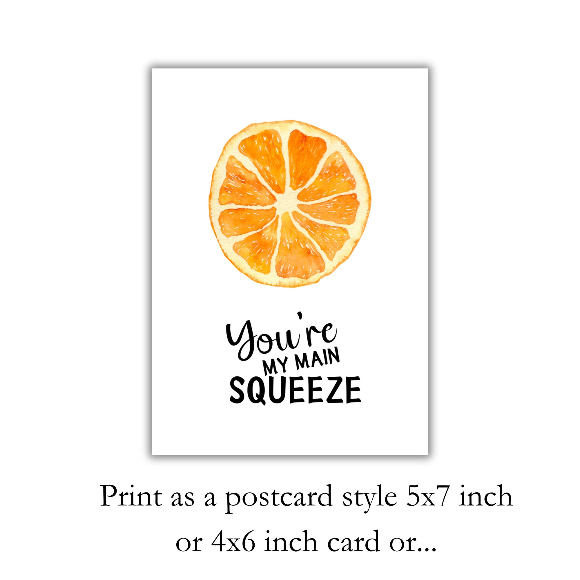 You're My Main Squeeze Printable Card Card for Bestie Boyfriend Card ...