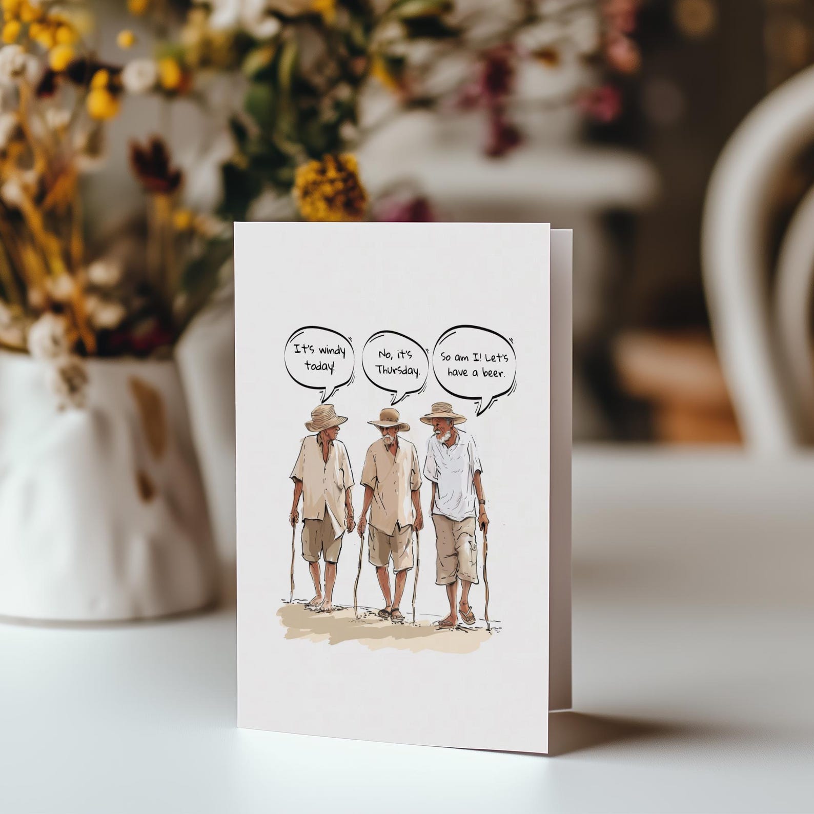 Funny Old Man Card Printable Senior Birthday Card for Dad or Grandpa ...