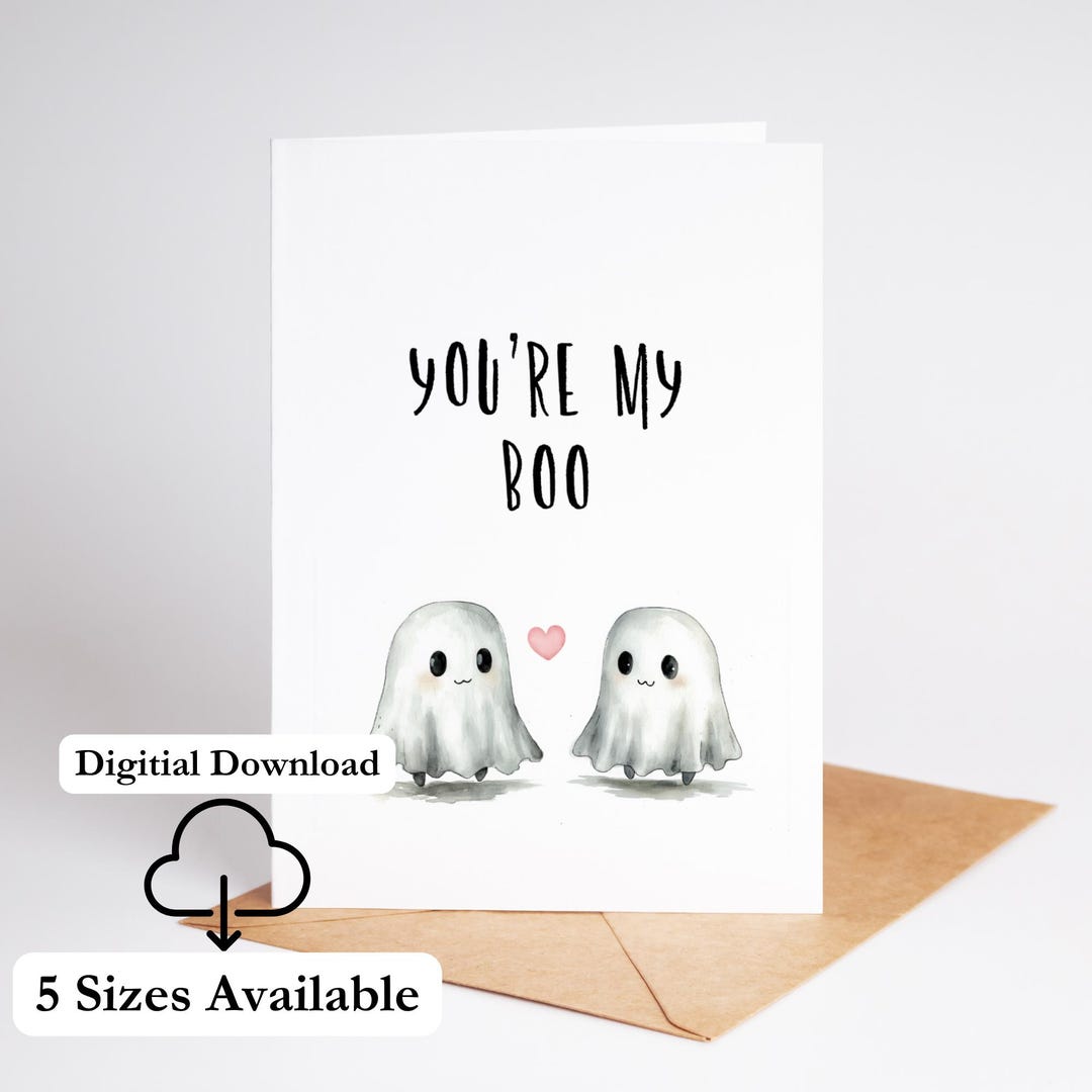 You're My Boo Printable Love Card for Couples Print at Home Halloween ...