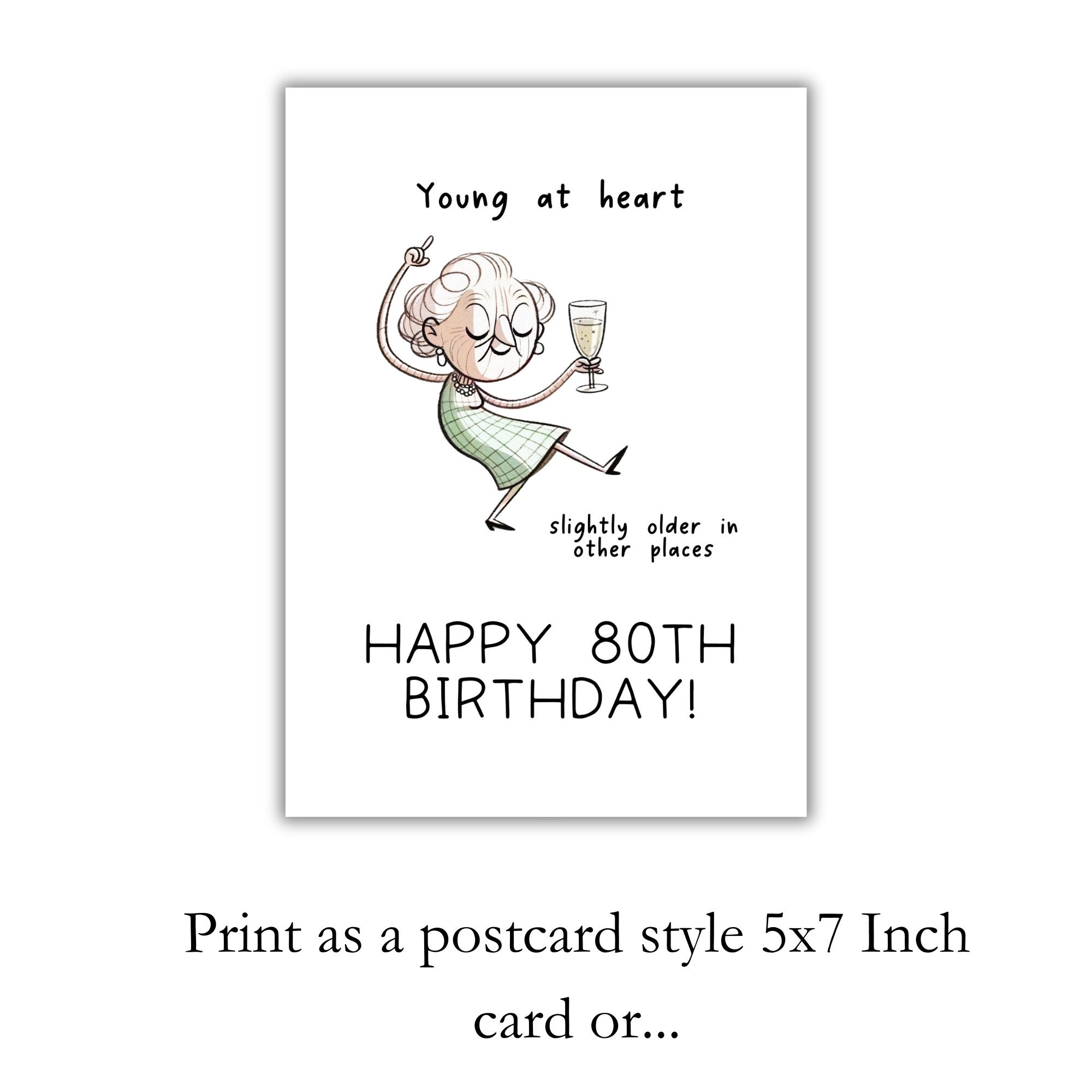 80th Birthday Card Last Minute Card Funny Birthday Card Card for 80 ...