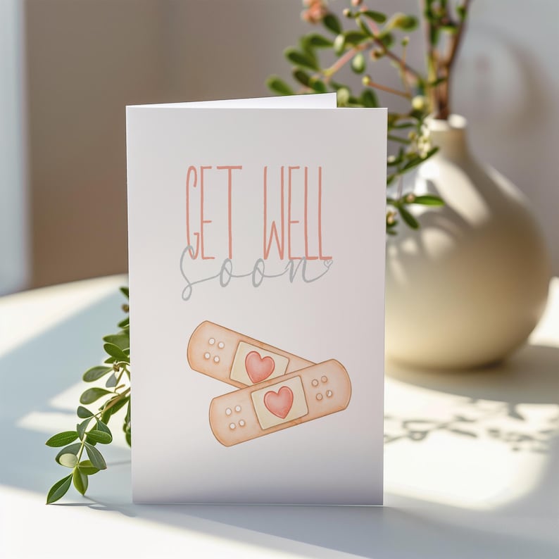 Plaster Get Well Soon Card Printable Feel Better Soon Card Care Package ...