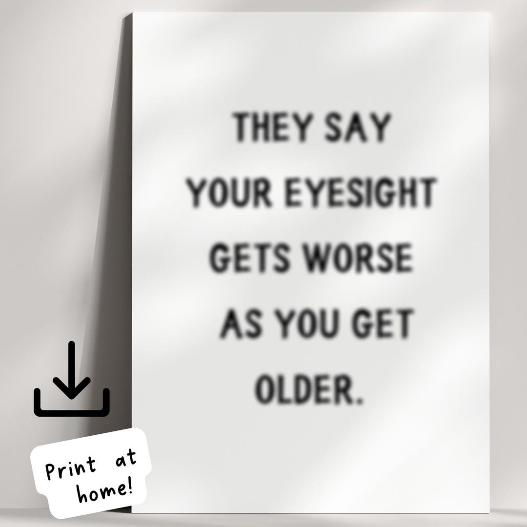 Bad Eyesight Card Mom Birthday Card Blurry Text Printable Card for Mom ...